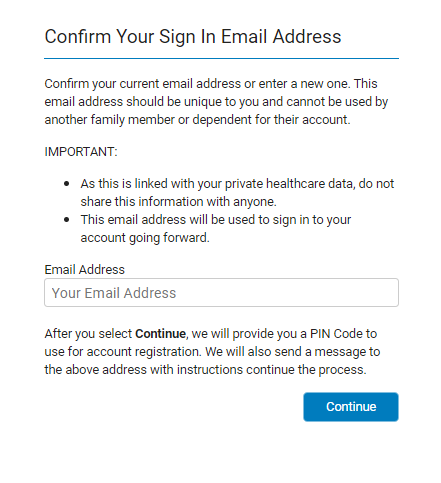 6. Select Continue . After you select Continue, we will send you a PIN ...